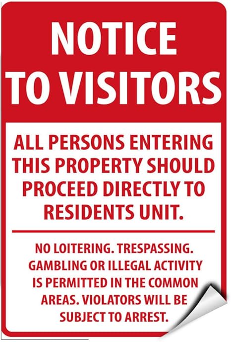 Amazon.com : Notice Persons Entering Should Proceed To Resident'S Unit ...