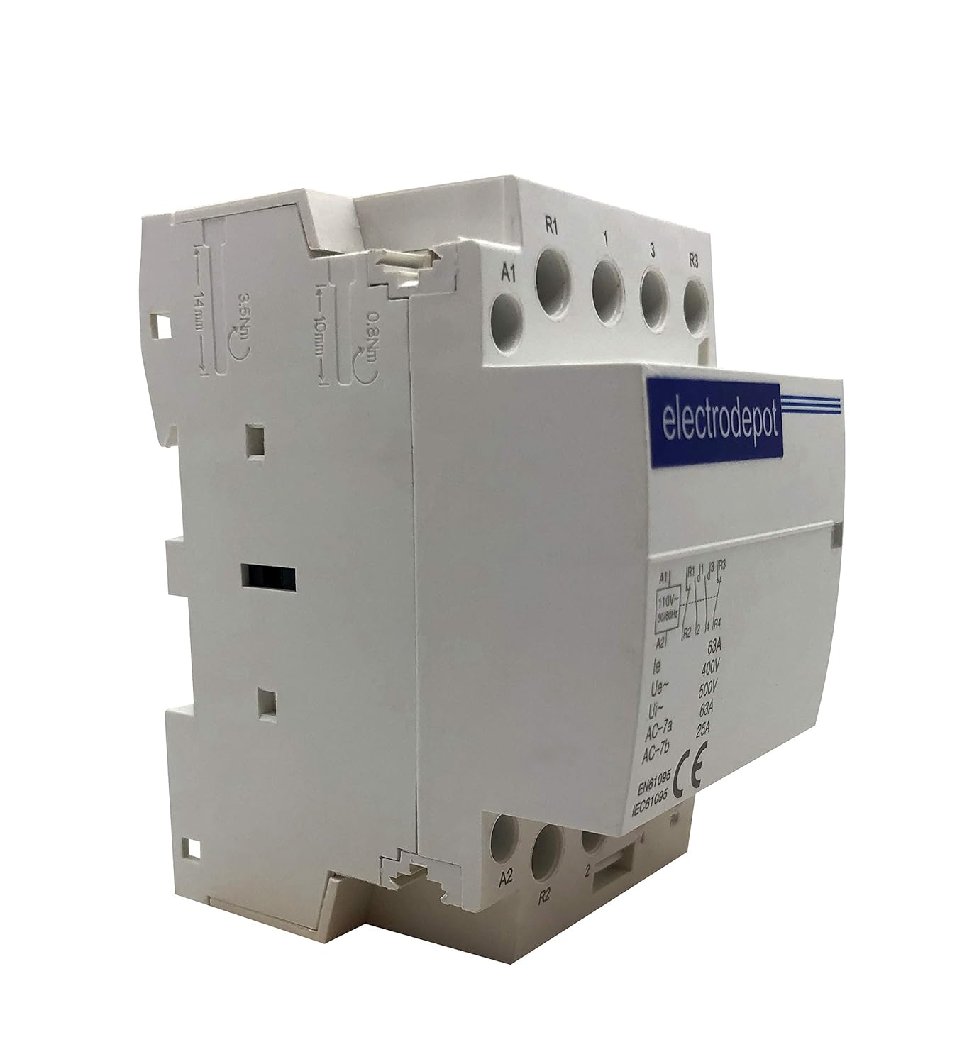 Inductive 40A Resistive 60A with Mounting Base for DIN Rail 110/120VAC ...