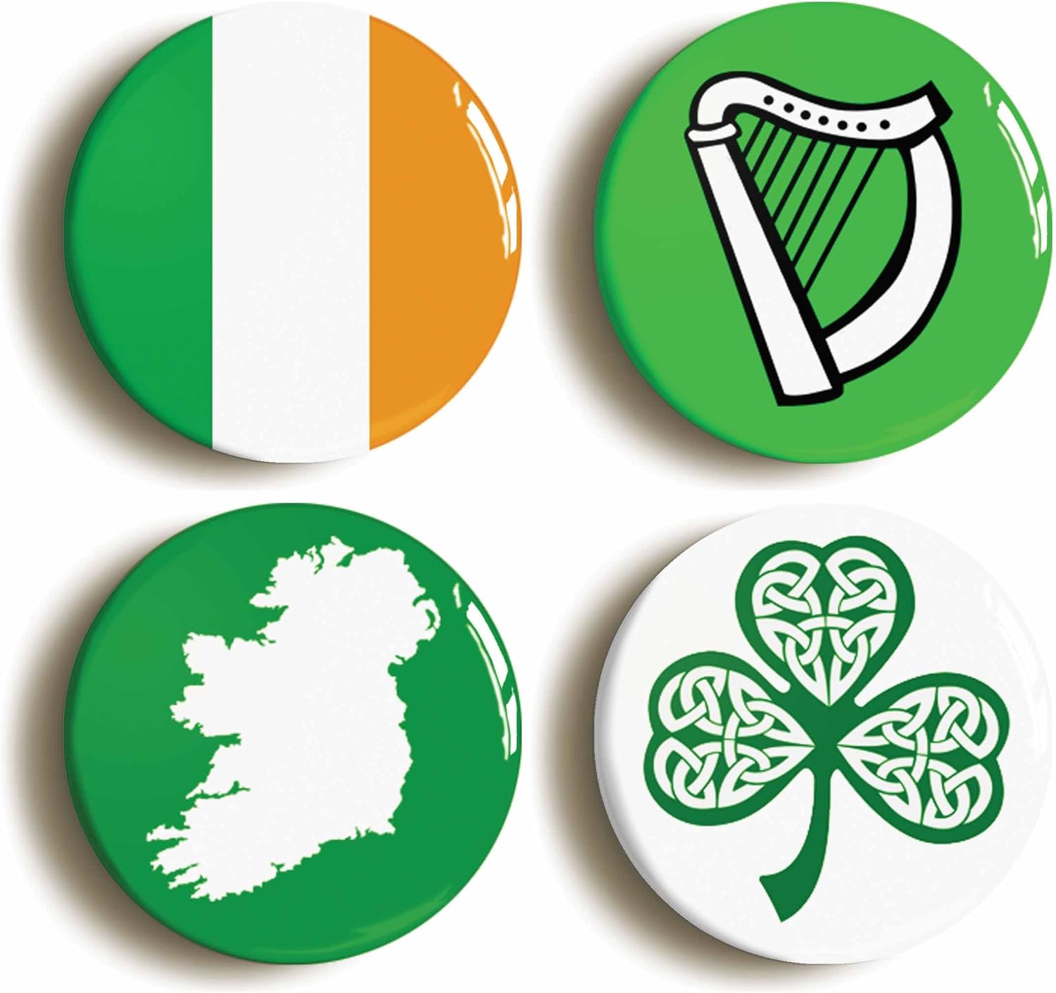 IRELAND BADGE BUTTON PIN SET (Size is 1inch/25mm diameter) ÉIRE IRISH ...
