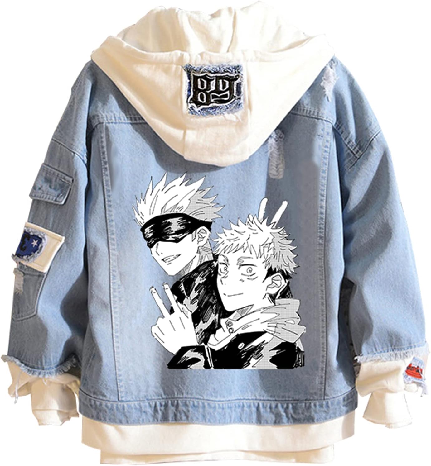 Jujutsu Kaisen Denim Jacket Anime Hooded Tops Yuji Itadori and Ryomen ...