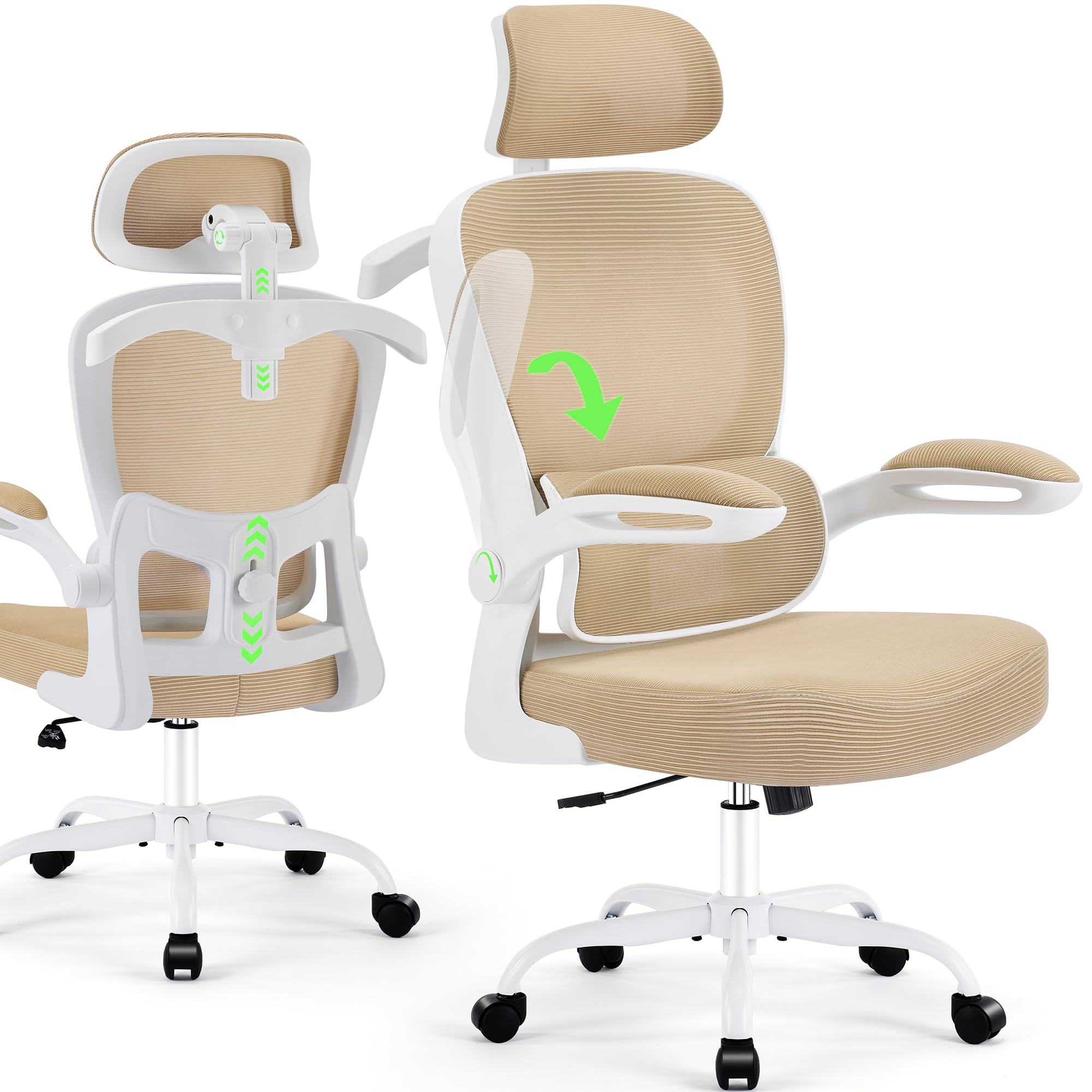 AreShark Office Chair Ergonomic Desk Chairs with Adjustable Lumbar ...