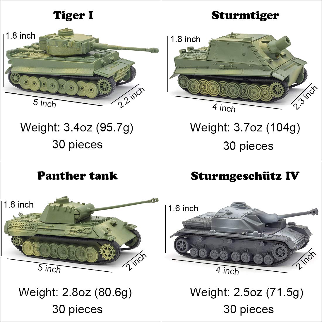 Mua Kvvdi 4 Sets Upgrade 3D Puzzles Plastic Model Toy Tank Kit for ...