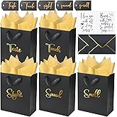 Amazon.com: Gold Foil 5 Senses Gift Bags for Him Her with Labels ...
