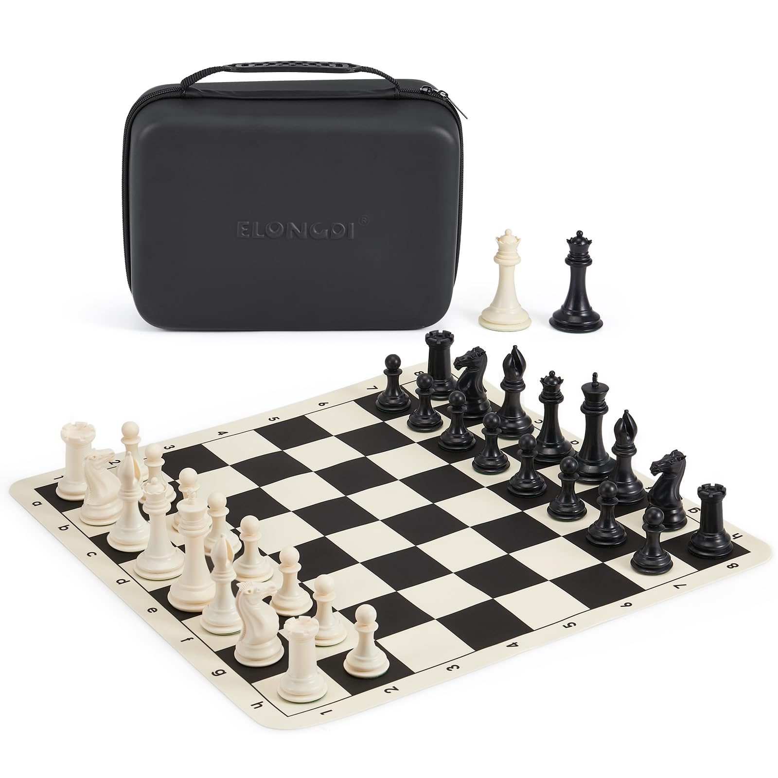 Mua Tournament Portable Chess Set with 20" X 20" Silicone Chess Board ...