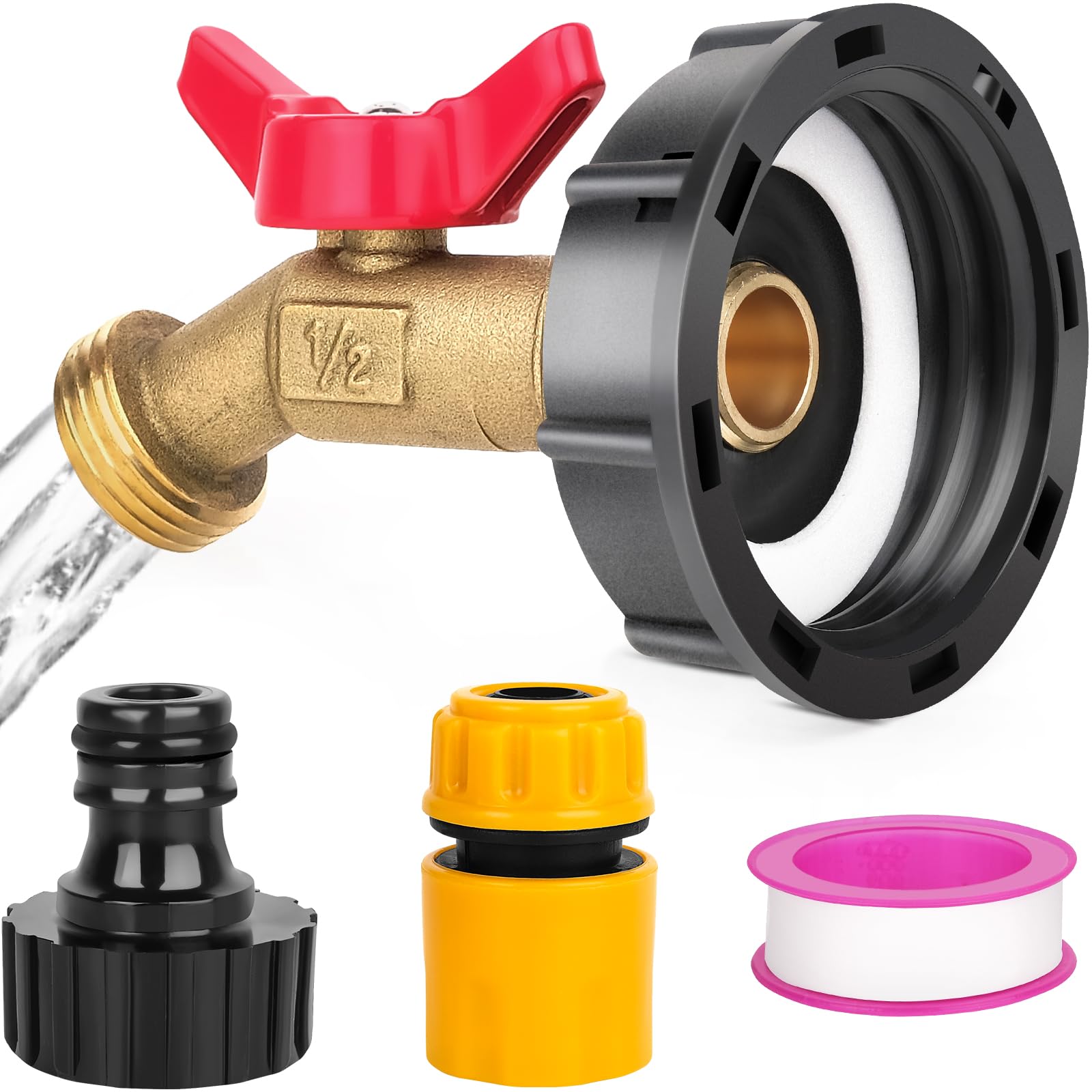 IBC Tote Adapter 275-330 Gallon IBC Tote to Garden Hose Adapter 2.36 ...