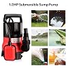 Homdox Sump Pumps 2112GPH 1/2HP 400W Clean Dirty Submersible Water Pump ...