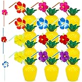 Amazon.com: Irenare 42 sets Plastic Tropical Pineapple Drink Cups with ...