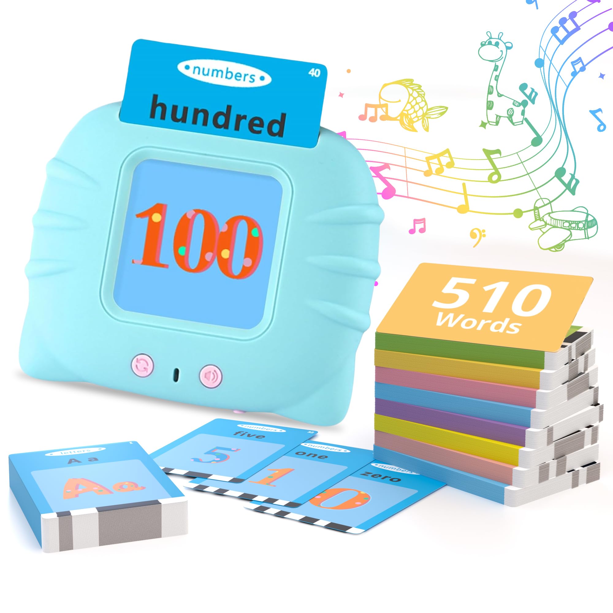 Toddler Talking Flash Cards with 510 Sight Words,ABC-123 Learning Toys ...