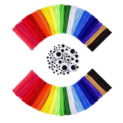 Pipe Cleaners Bulk,1000 pcs Pipe Cleaner Flower Kit,20 Color Chenille ...