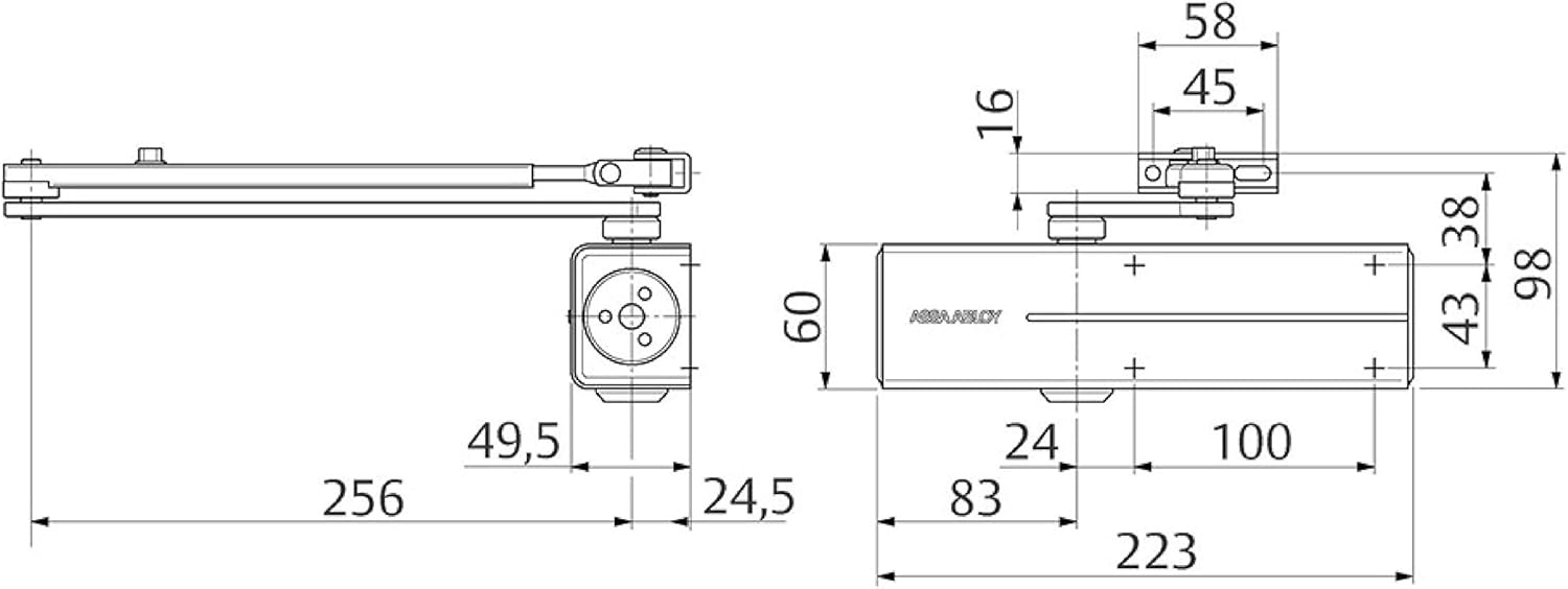 Tesa Assa Abloy DC200-DEV1- Articulated Arm Door Closer, Silver – BigaMart
