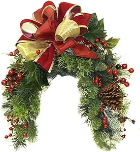 Amazon.com: Floral Home Decor Burgundy Holiday Mailbox Swag - Christmas ...