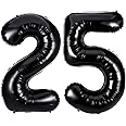 Amazon.com: Black 25 Number Balloons, 40 Inch Giant Number 25 Balloons ...