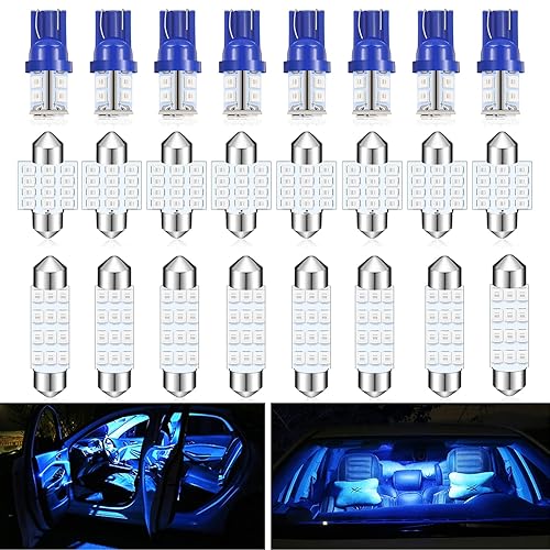cueclue Pack-24 12V LED Car Bulb Kit Set, T10 31 mm 42 mm Halogen Bulb ...