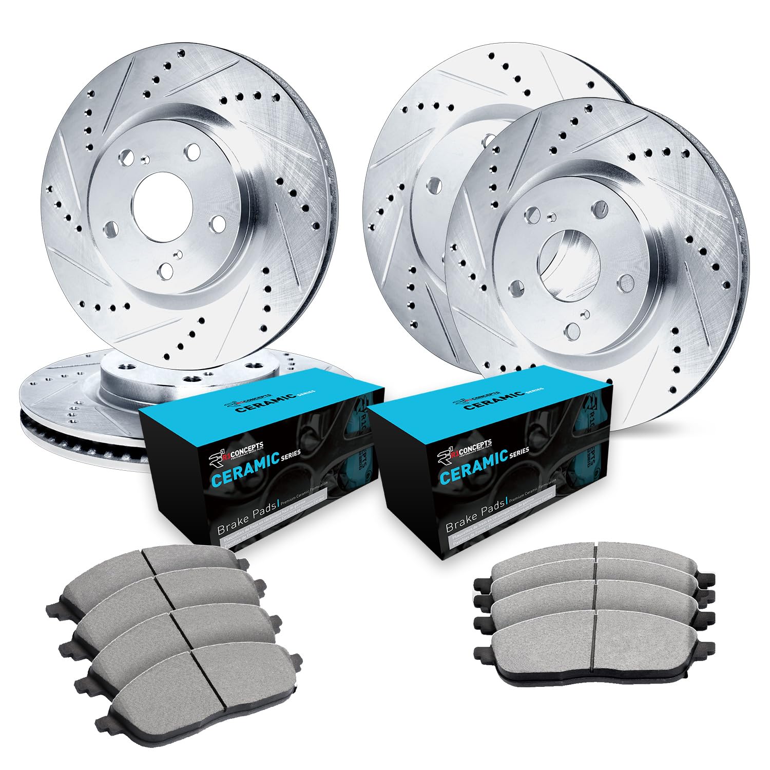 R1 Concepts Front Rear Brakes and Rotors Kit |Front Rear Brake Pads ...