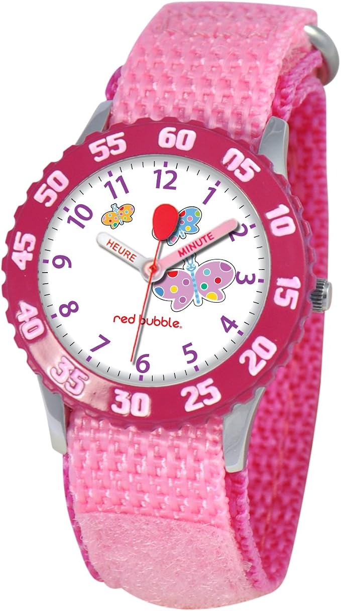 Red-Bubble Watch W002056-Girls-educational, Pink Quartz White Dial ...