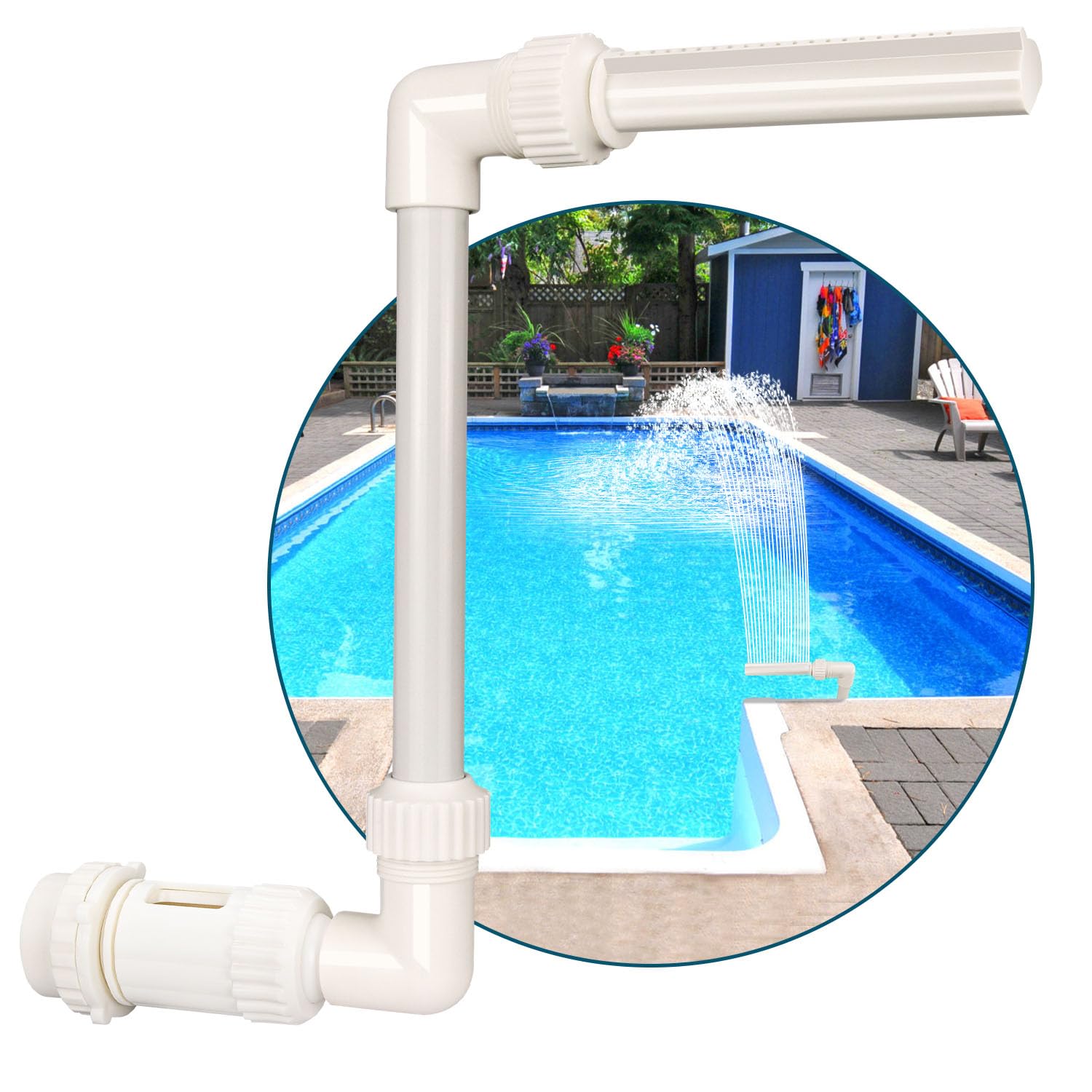 Hayenda Swimming Pool Fountain - Pool Spa Waterfall Spray Adjustable ...