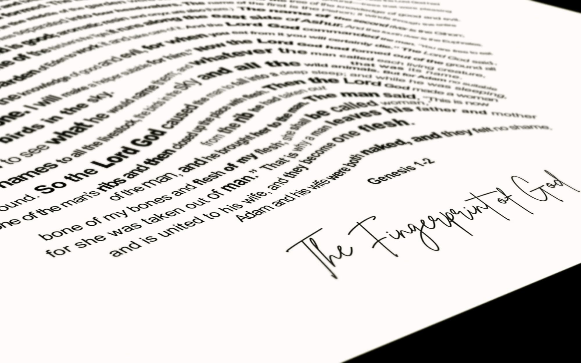 The Fingerprint Of God | Genesis Chapters 1-2 | NIV Bible Verse Art ...