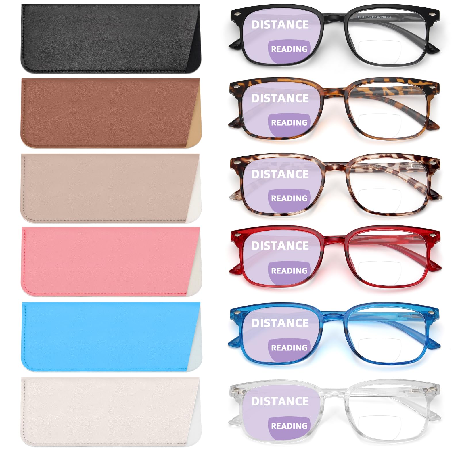 NOVIVON 6 Pack Reading Glasses for Women/Men, Bifocal, Progressive ...
