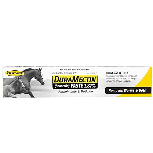 DuraMectin Ivermectin Paste 1.87% Horse Wormer 1 Tube (for Horses only ...