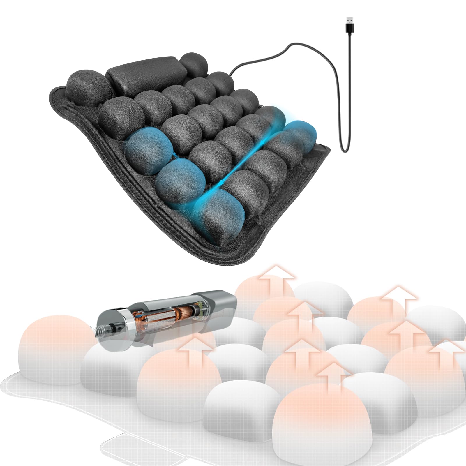 YUNYEUNG Electric Inflatable Wheelchair Cushions for Pressure ...