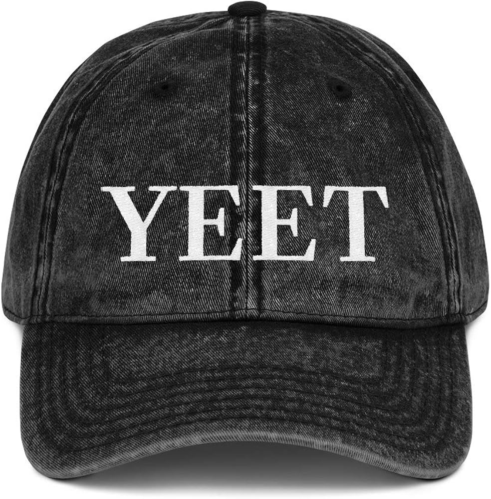 YEET Hat (Embroidered Vintage Cotton Twill Dad Cap) Excited Yeeting ...