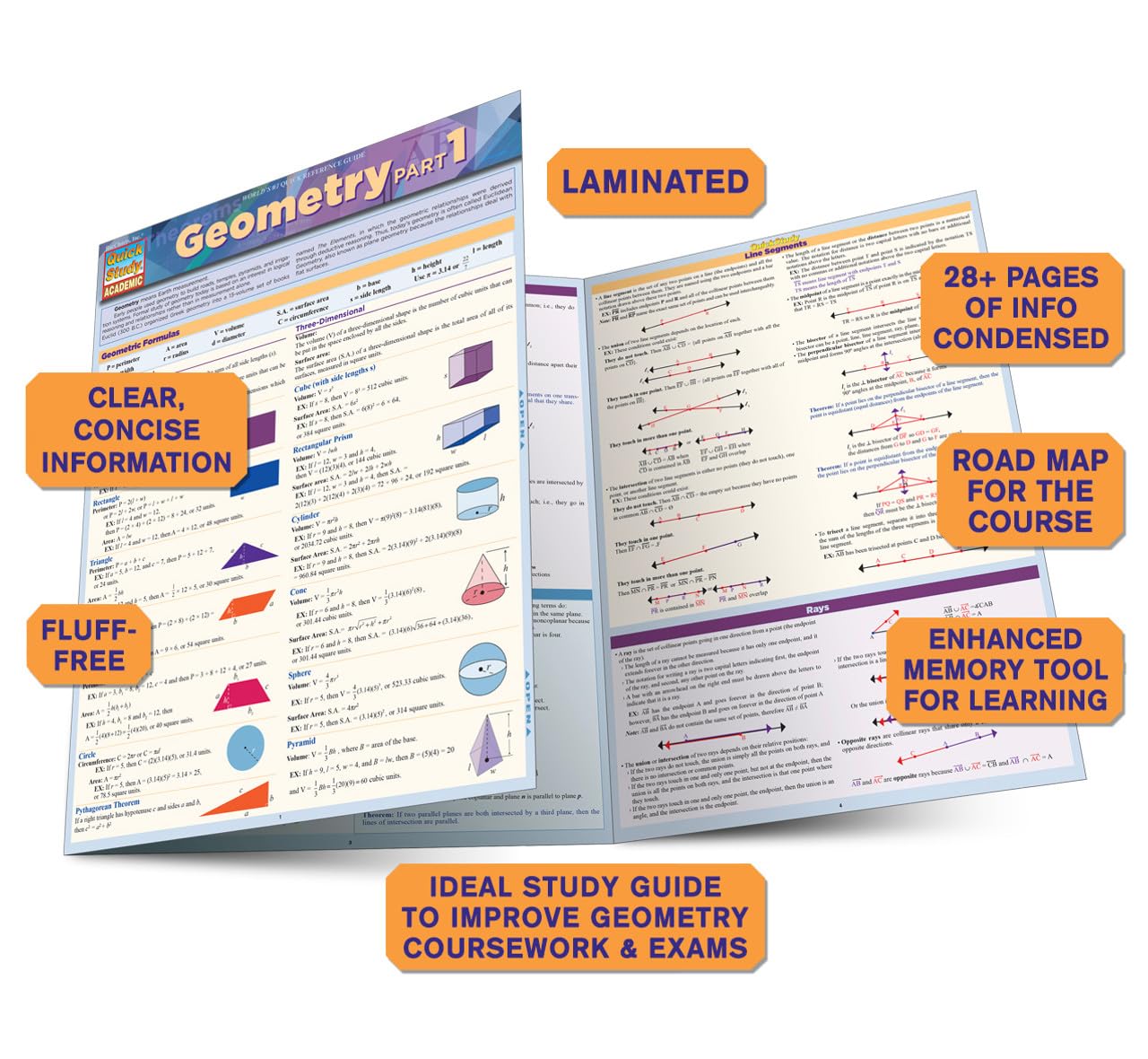 Mua Geometry Part 1 QuickStudy Laminated Reference Guide (Quick Study ...
