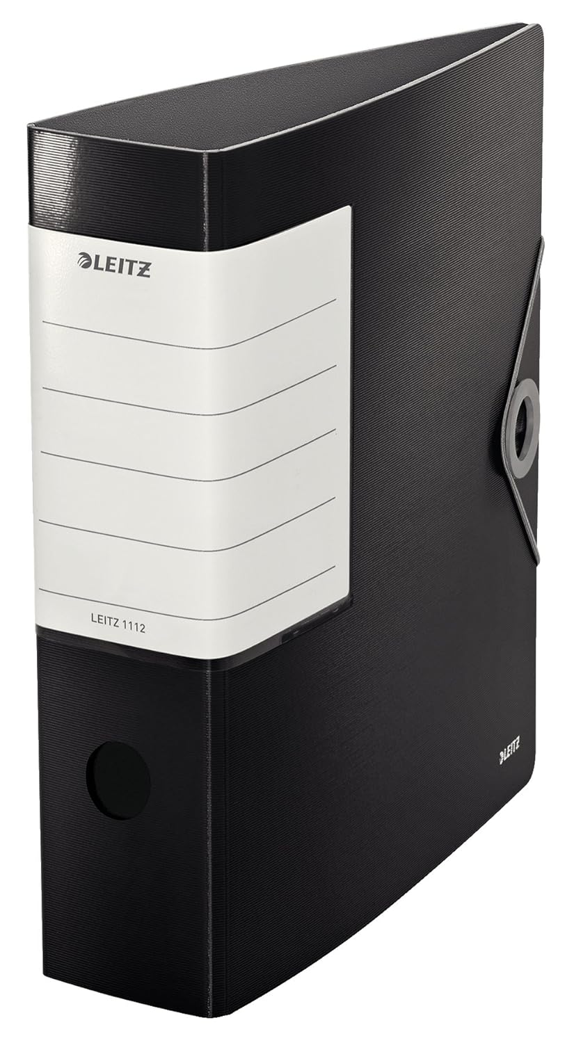 Leitz, Archivador de Palanca, Negro, A4, Lomo recto de 8,2 cm ancho ...