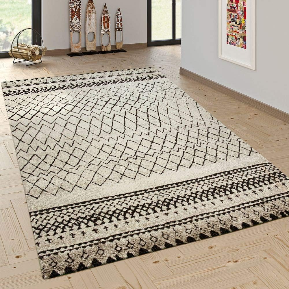 Paco Home Designer Rug Modern Scandinavian Trend Zigzag Black Cream ...