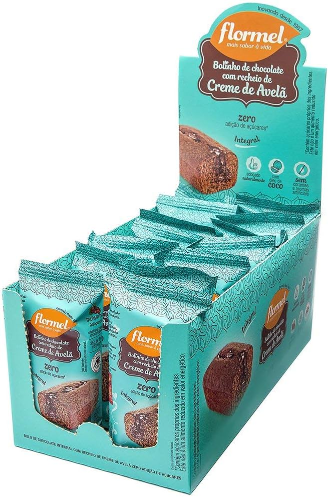 Bolinho Integral de Chocolate Recheado com Creme de Avelã Zero 560 g ...