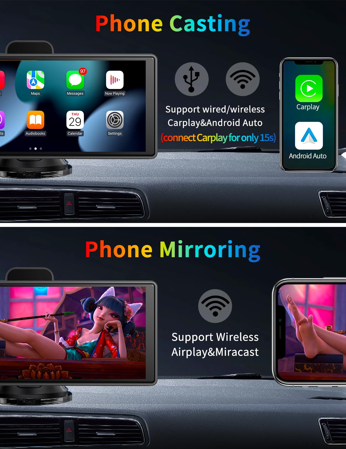 Mua Portable Apple Carplay Screen for Car, 10.26" CarPlay Android Auto ...