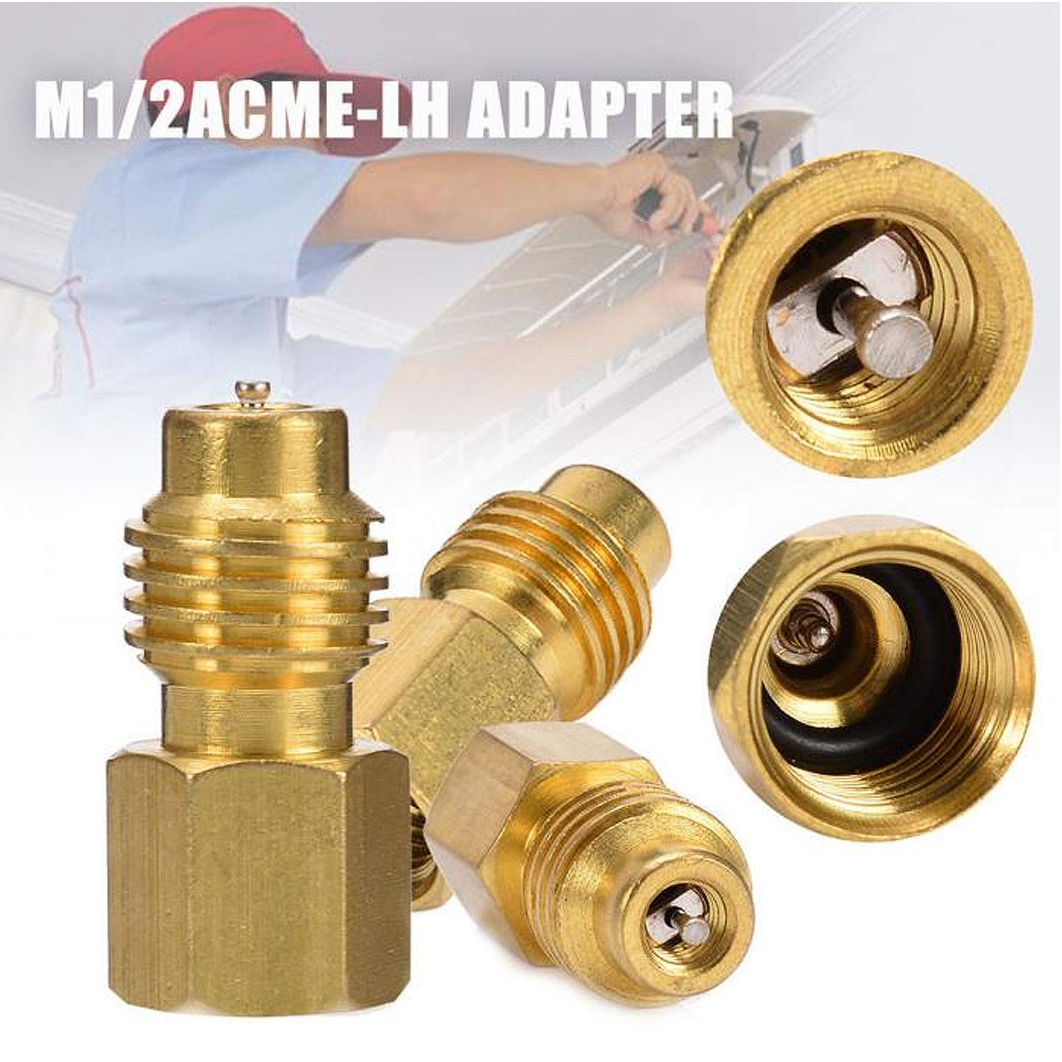 R134A Refrigerant 6015 Tank Adapter to R12 R22 Fitting Adapter 1/2 ...