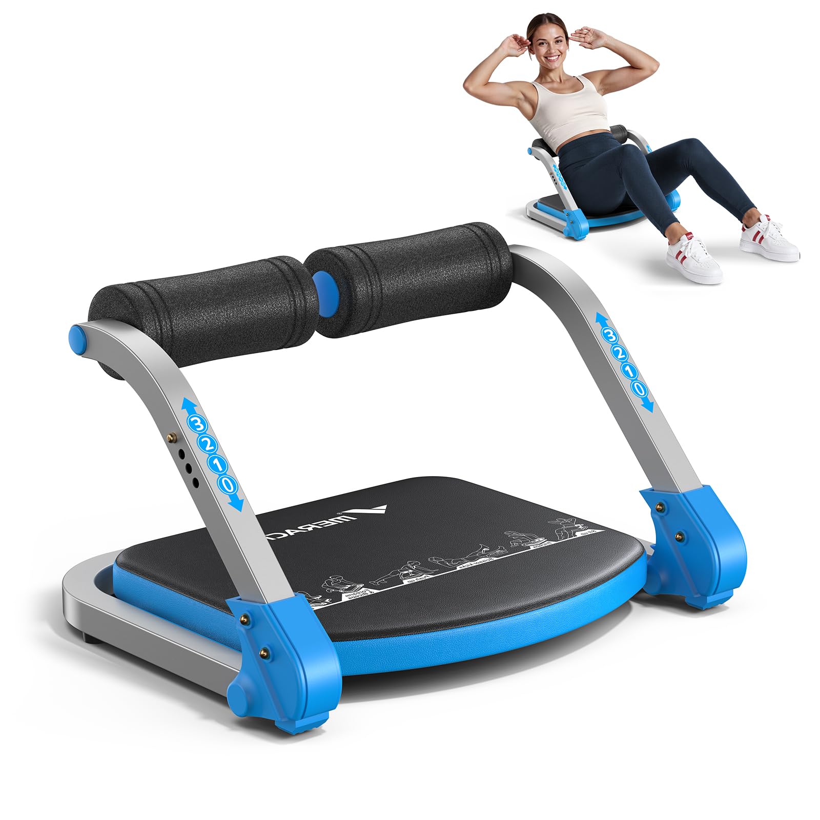 MERACH Ab Machine for Home Gym, Adjustable Ab Trainer with 3 Resistance ...