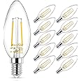 Ascher Classic E12 LED Candelabra Light Bulb, Equivalent 40W, Warm White 2700K, Filament Clear ...