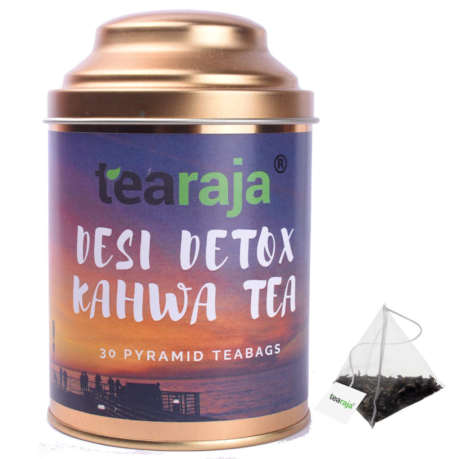 Tearaja Desi Detox Kahwa Tea, 30 Pyramid Tea Bags, Made with Ayurvedic ...