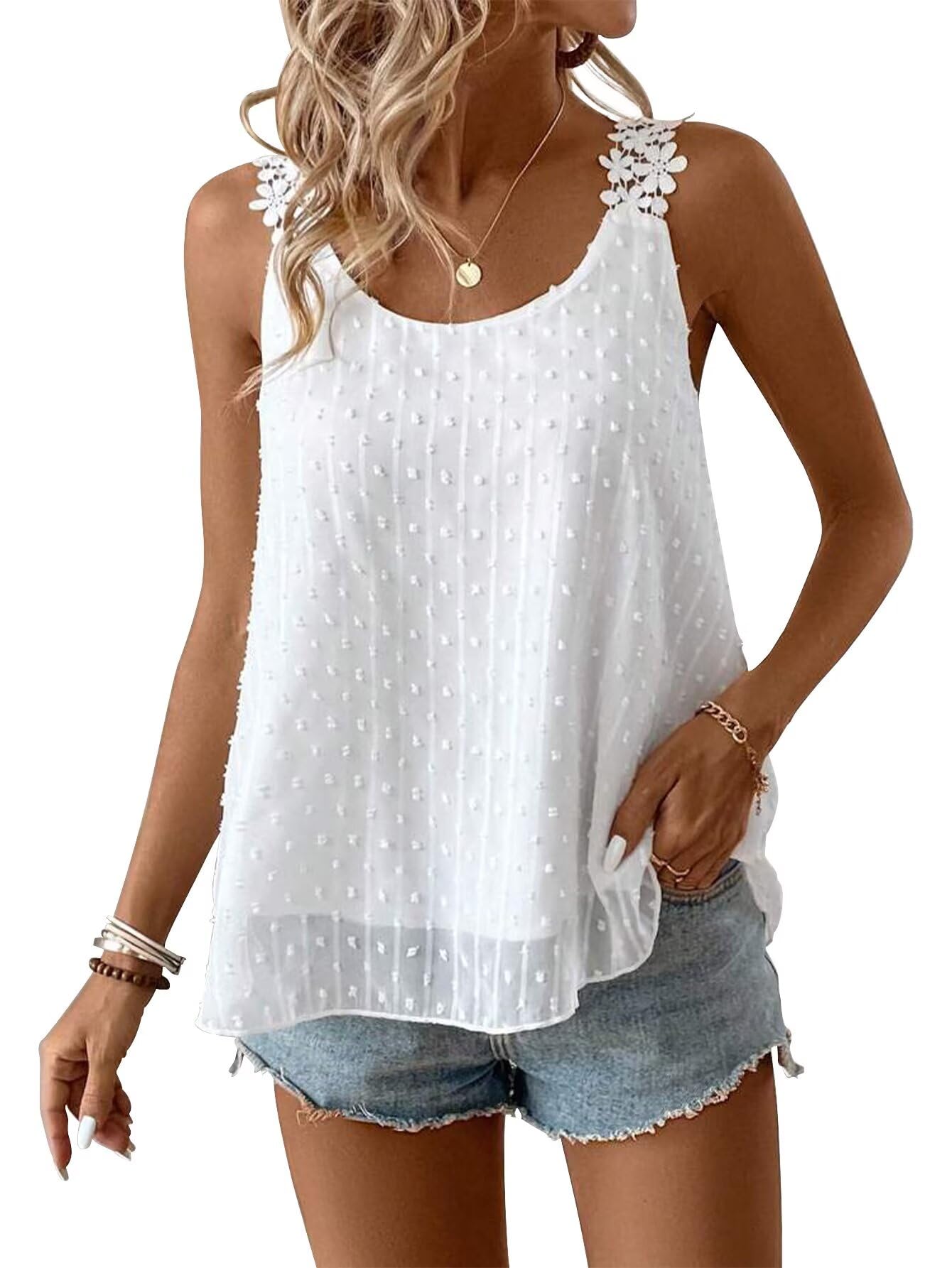 Falechay Plus Size Tank Top for Women Summer Womens Sleeveless Tops ...