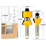 Yonico 15127 Lock Miter Router Bit, Miter Angle 45°, Stock Size Up to 3 ...
