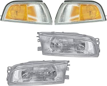 Amazon.com: Headlights Lamps Corner Turn Signals Set of 4 for 97-02 ...