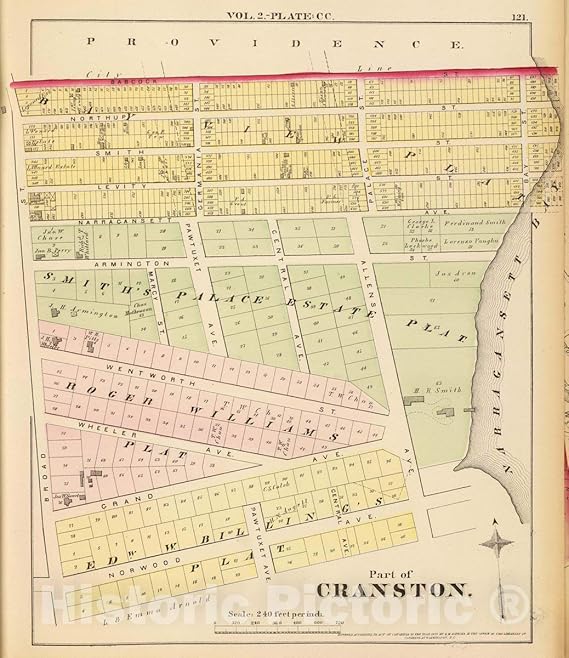Amazon.com: Historic Map : Part of Cranston. Vol. 2, Plate CC, 1875 ...