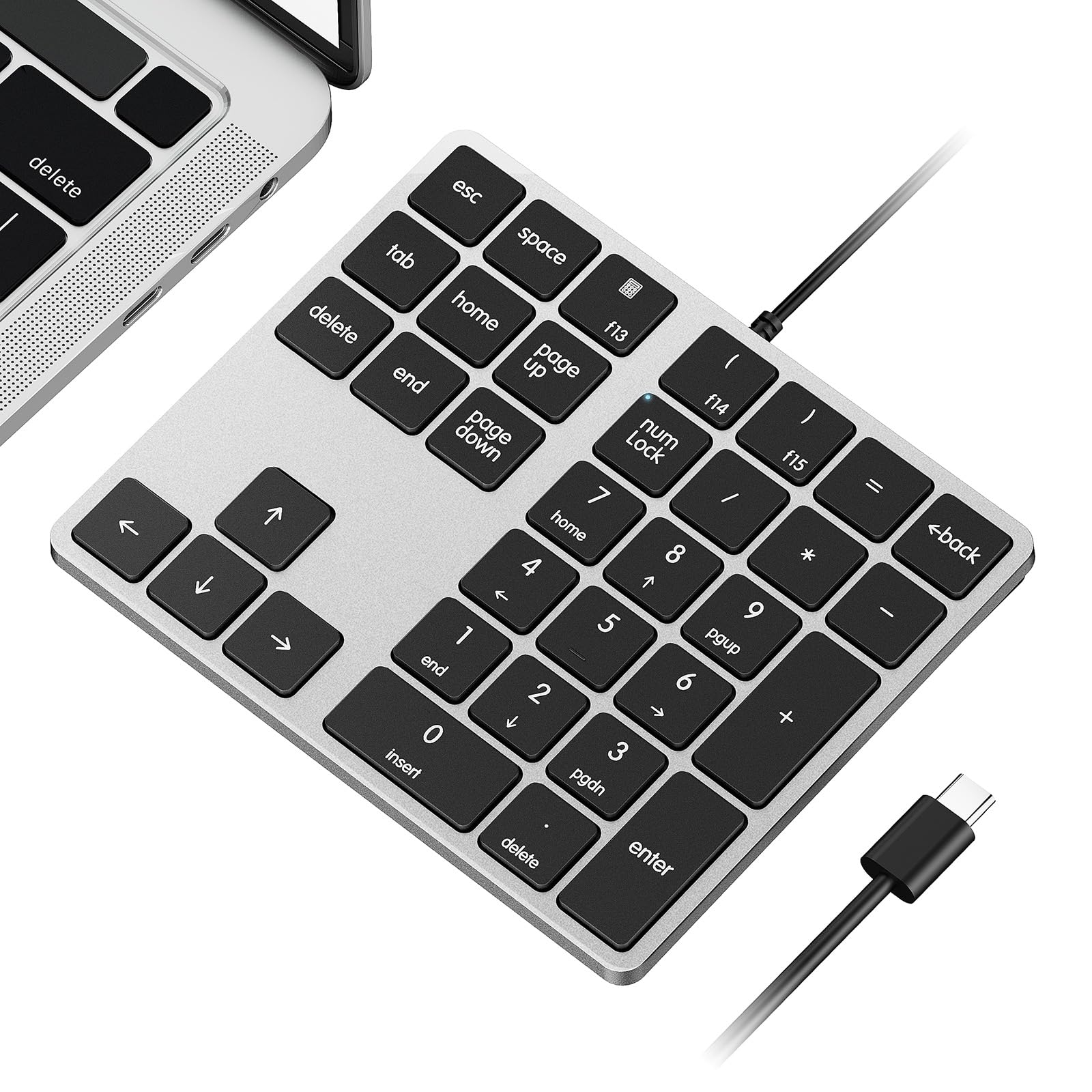 Mua Kisnt Wired USB-C Number Pad, 34 Key Numeric Keypad Slim Type-C ...