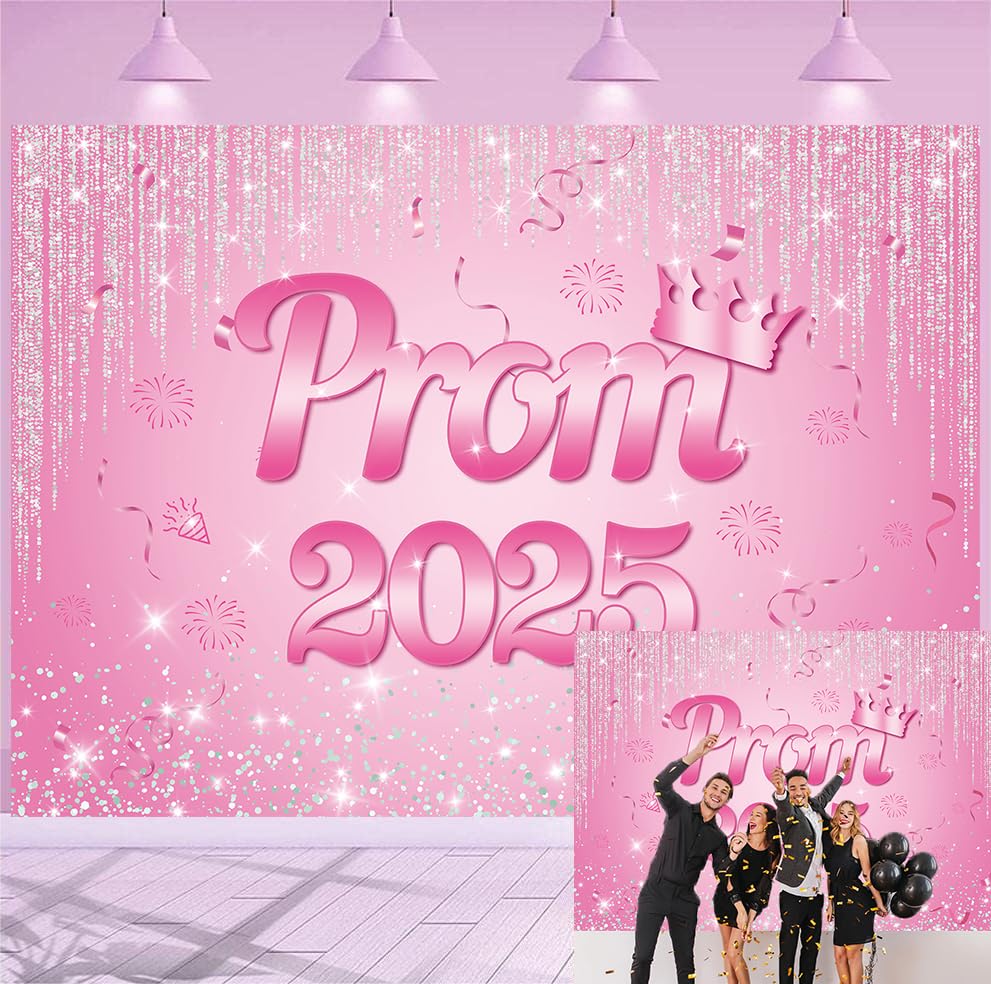 XCKALI Pink Prom 2025 Graduation Backdrop Pink Class of 2025 ...