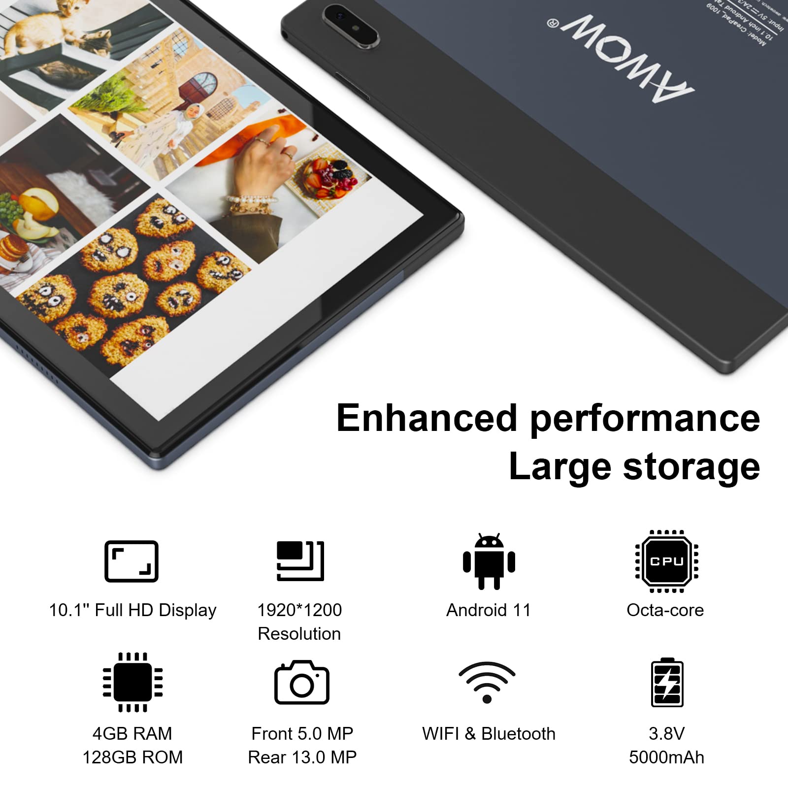 Mua AWOW Android Tablet 10.1 inch, 2 in1 Android 11 Tablets with Keyboard, Octa-Core 4GB RAM ...