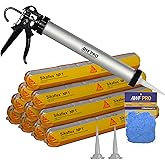 Sikaflex NP1 20oz Polyurethane Sealant (Pack of 10, Stone) with AWF PRO ...