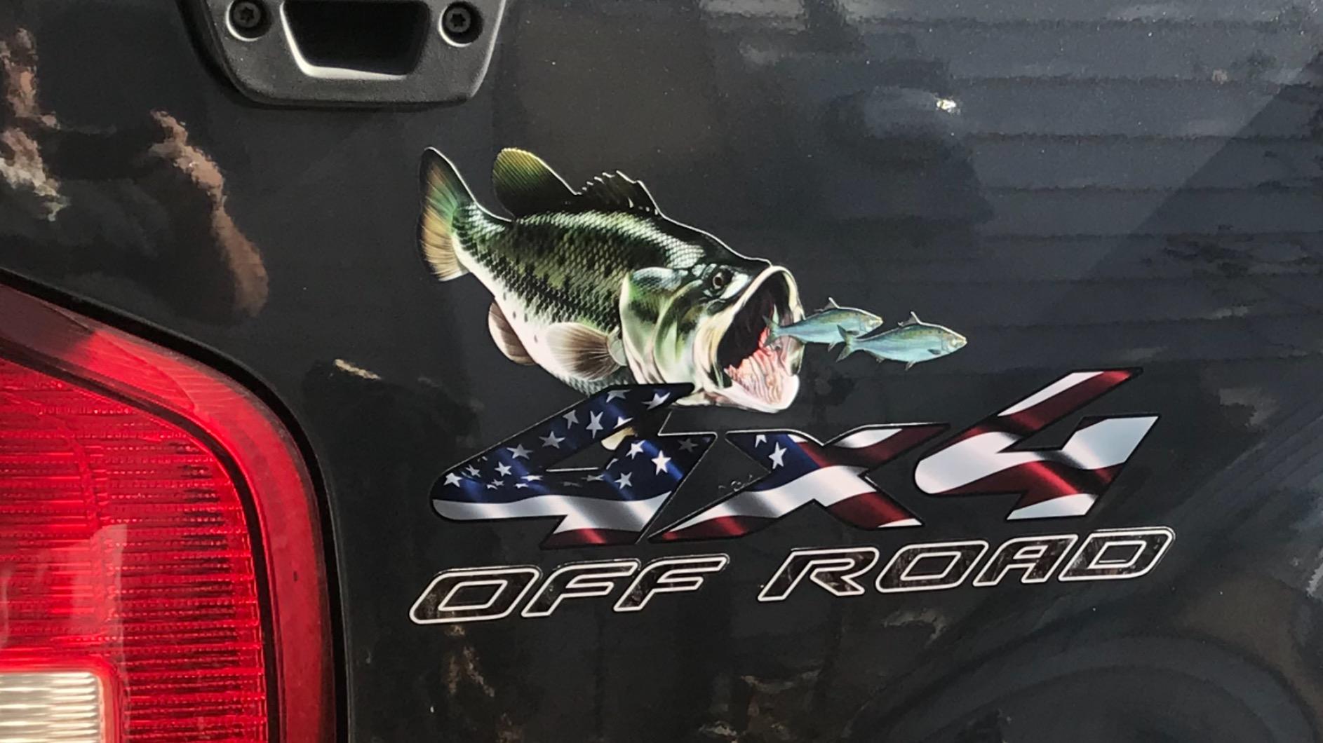 4x4 Truck Offroad Camo American Flag Bass Chasing Shad Decal Cast Viny ...