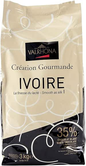 Valrhona White Chocolate - 35% Cacao - Ivory - 6 lbs 9 oz Bag of feves ...