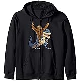 Amazon.com: Bigfoot Riding Dinosaur T Rex Funny Men Boys Sasquatch ...