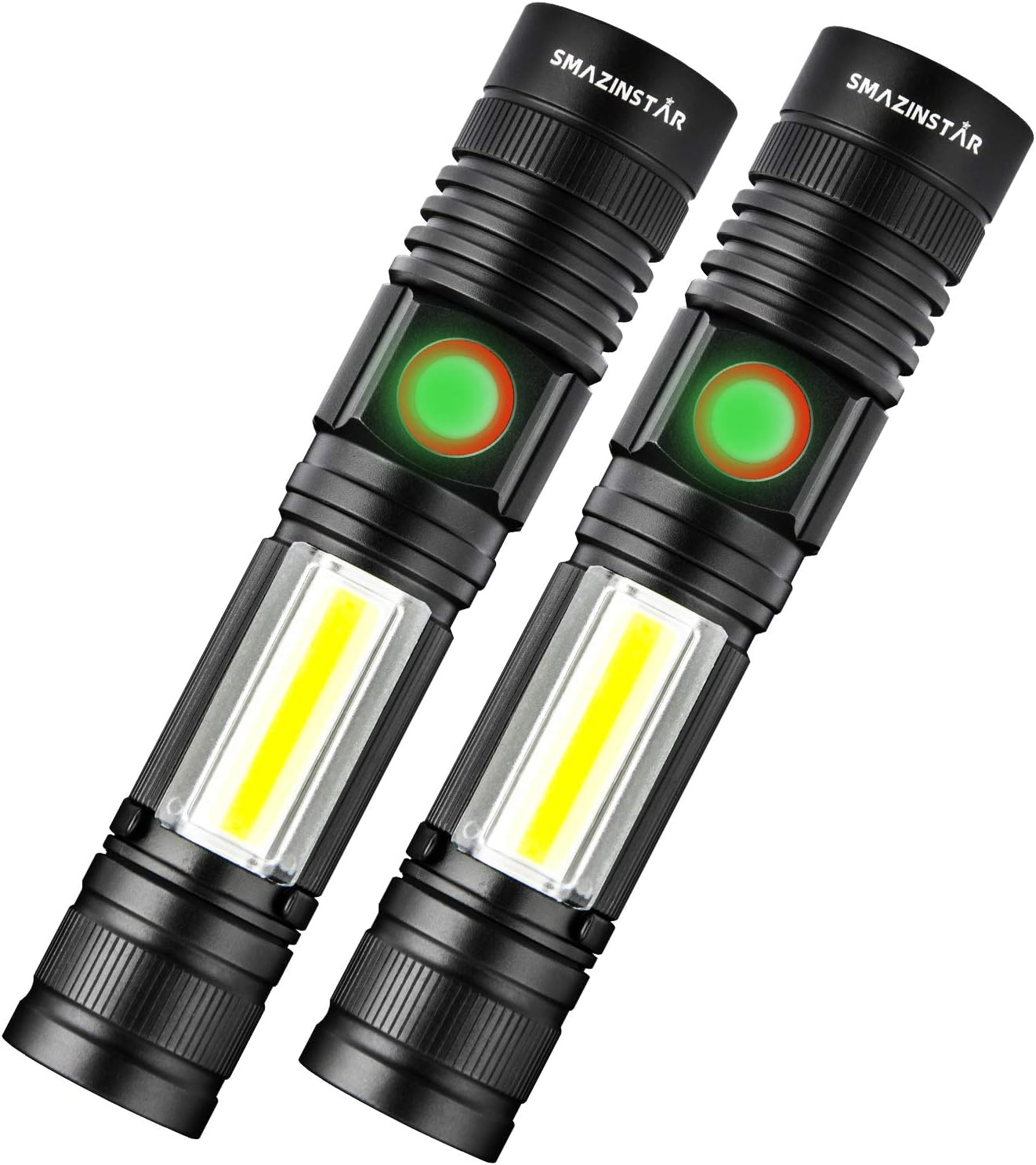 Rechargeable LED Flashlight, SMAZINSTAR Magnetic Flashlight（included ...