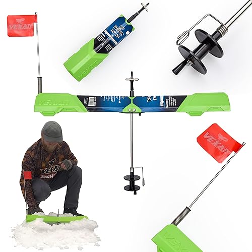 Vexan Ice Fishing Tip Up - High Visibility Green Tip Ups Ice Fishing w ...