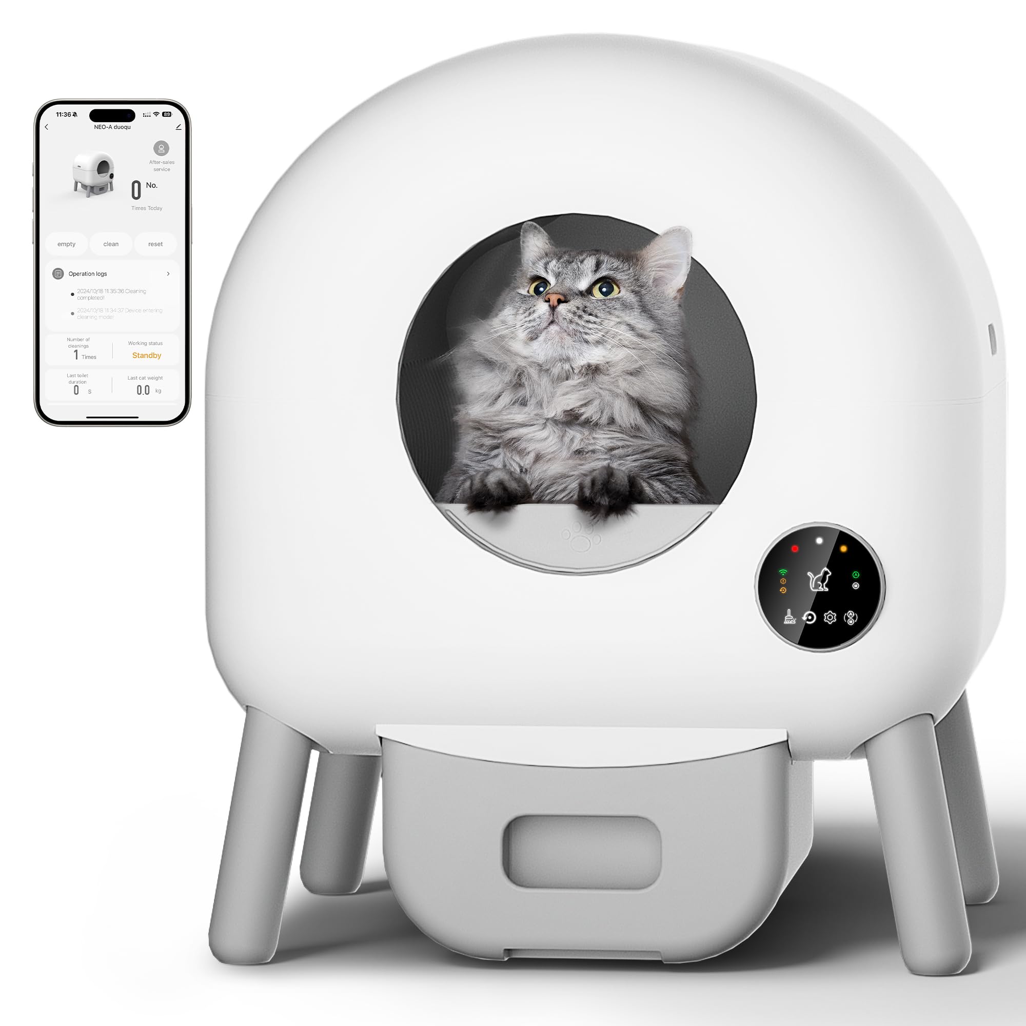 Self Cleaning Litter Box - Automatic Cat Litter Box with APP Control ...