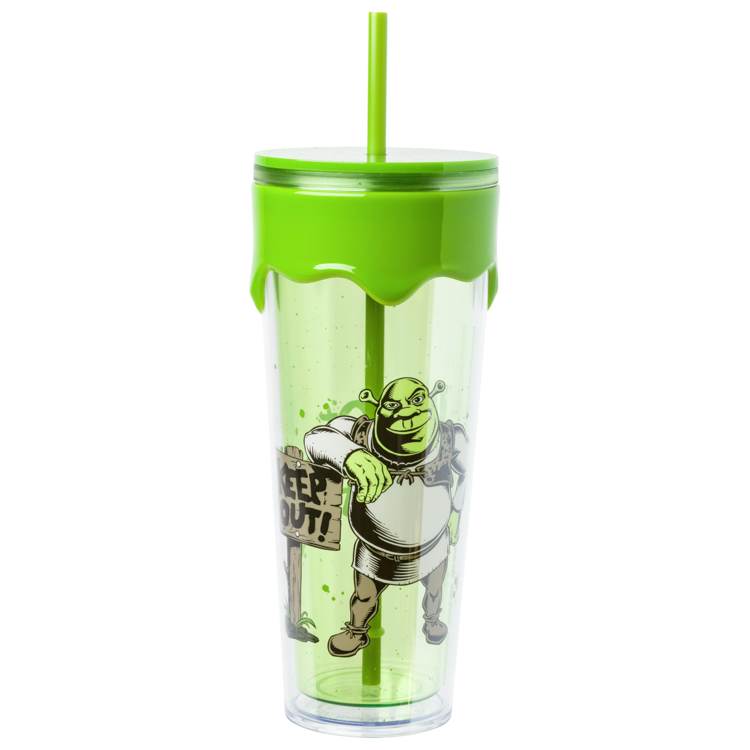 Silver Buffalo Shrek Keep Out Green Slime 3D Sculpted Drip Tumbler, 26 ...