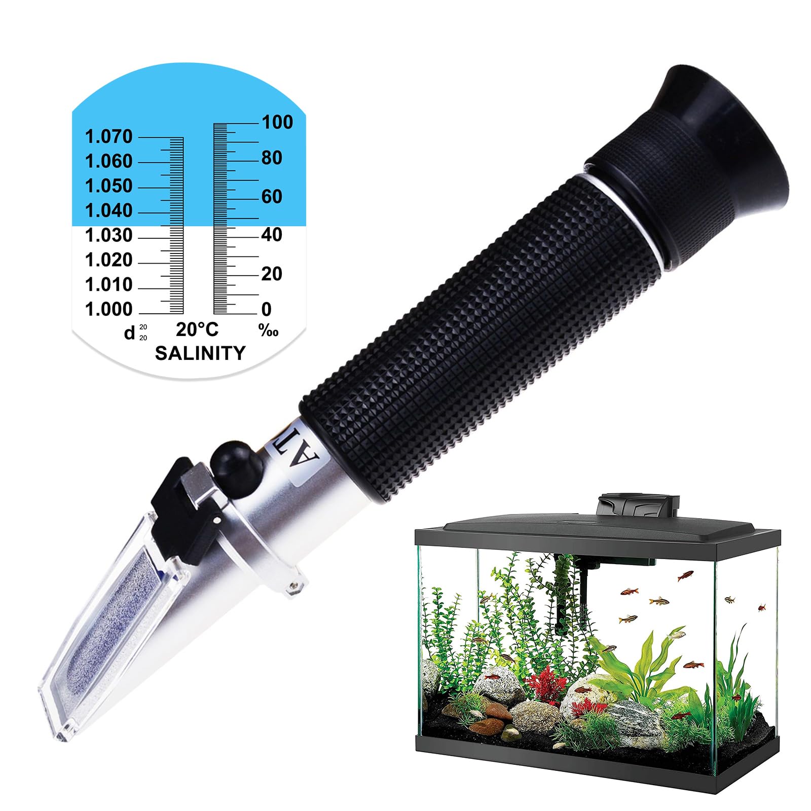 Mua Salinity Refractometer with ATC, Dual Scale Sea Water Refractometer ...